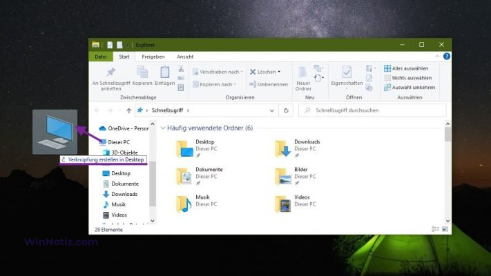 Standart Desktopsymbole (Icons) in Windows 10 anzeigen - WinNotiz.com