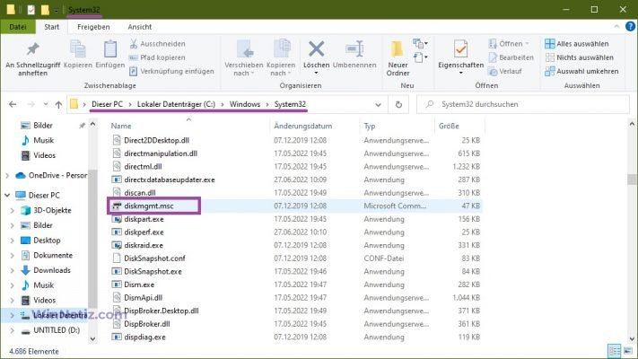 Datenträgerverwaltung in Windows 10 öffnen - WinNotiz.com