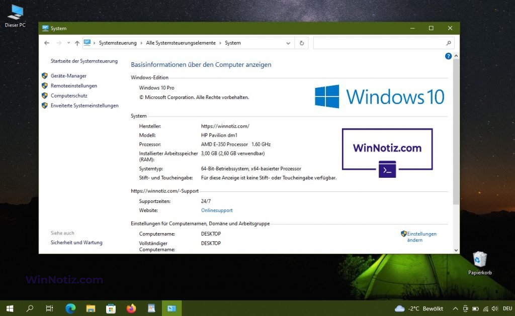 Standart Desktopsymbole (Icons) in Windows 10 anzeigen - WinNotiz.com