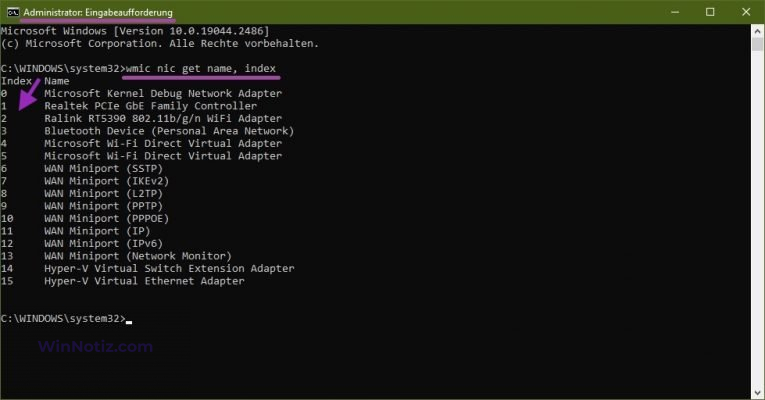 Aktivieren oder Deaktivieren des Netzwerkadapters in Windows - WinNotiz.com