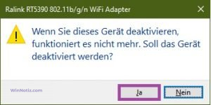 Aktivieren oder Deaktivieren des Netzwerkadapters in Windows - WinNotiz.com