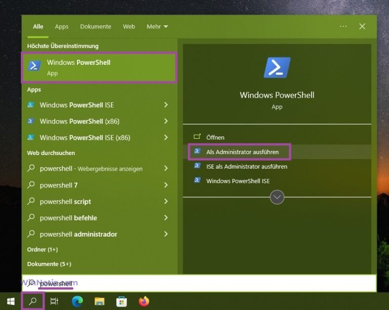 Windows 10 PowerShell ausführen - WinNotiz.com