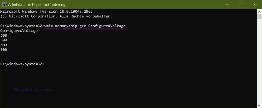 Arbeitsspeicher (RAM) Spezifikationen in der Eingabeaufforderung ...