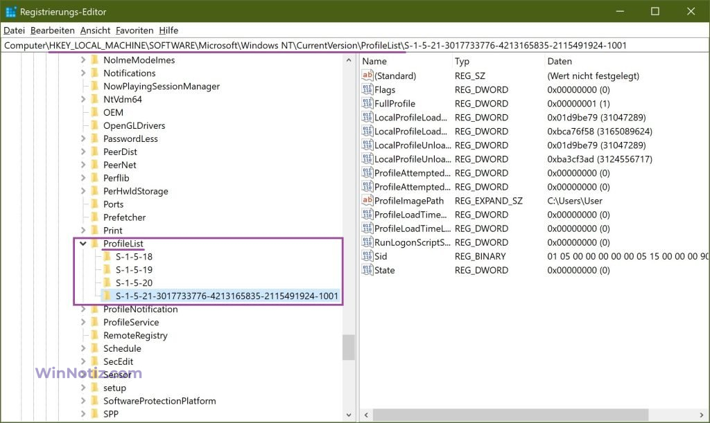 Windows User Sicherheitskennung (SID) auslesen - WinNotiz.com