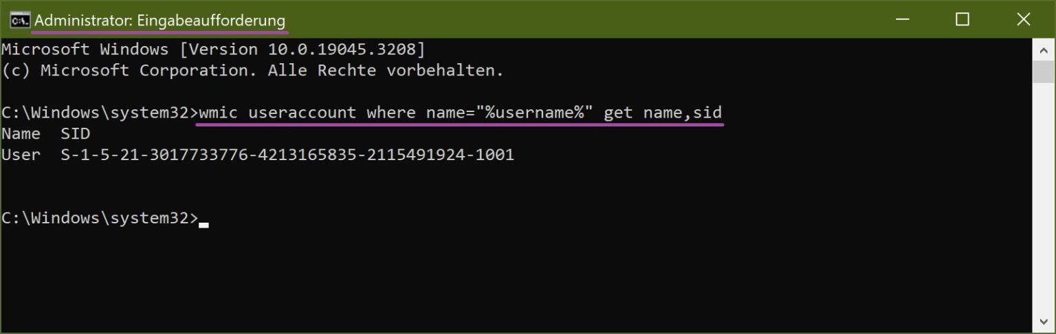 Windows User Sicherheitskennung (SID) auslesen - WinNotiz.com