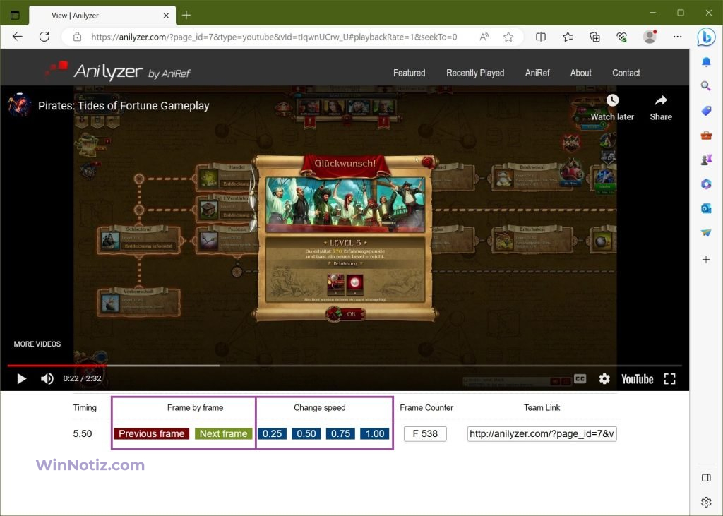 Youtube Video Frame by Frame anschauen - WinNotiz.com