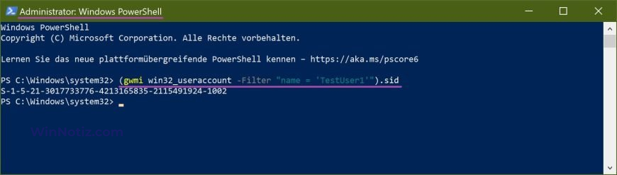Windows User Sicherheitskennung (SID) auslesen - WinNotiz.com