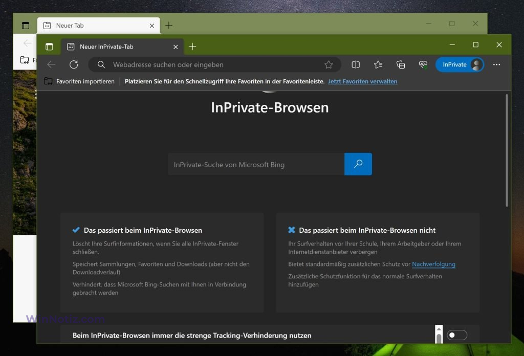 Edge-Browser im privaten Modus starten (InPrivate-Browsen) - WinNotiz.com