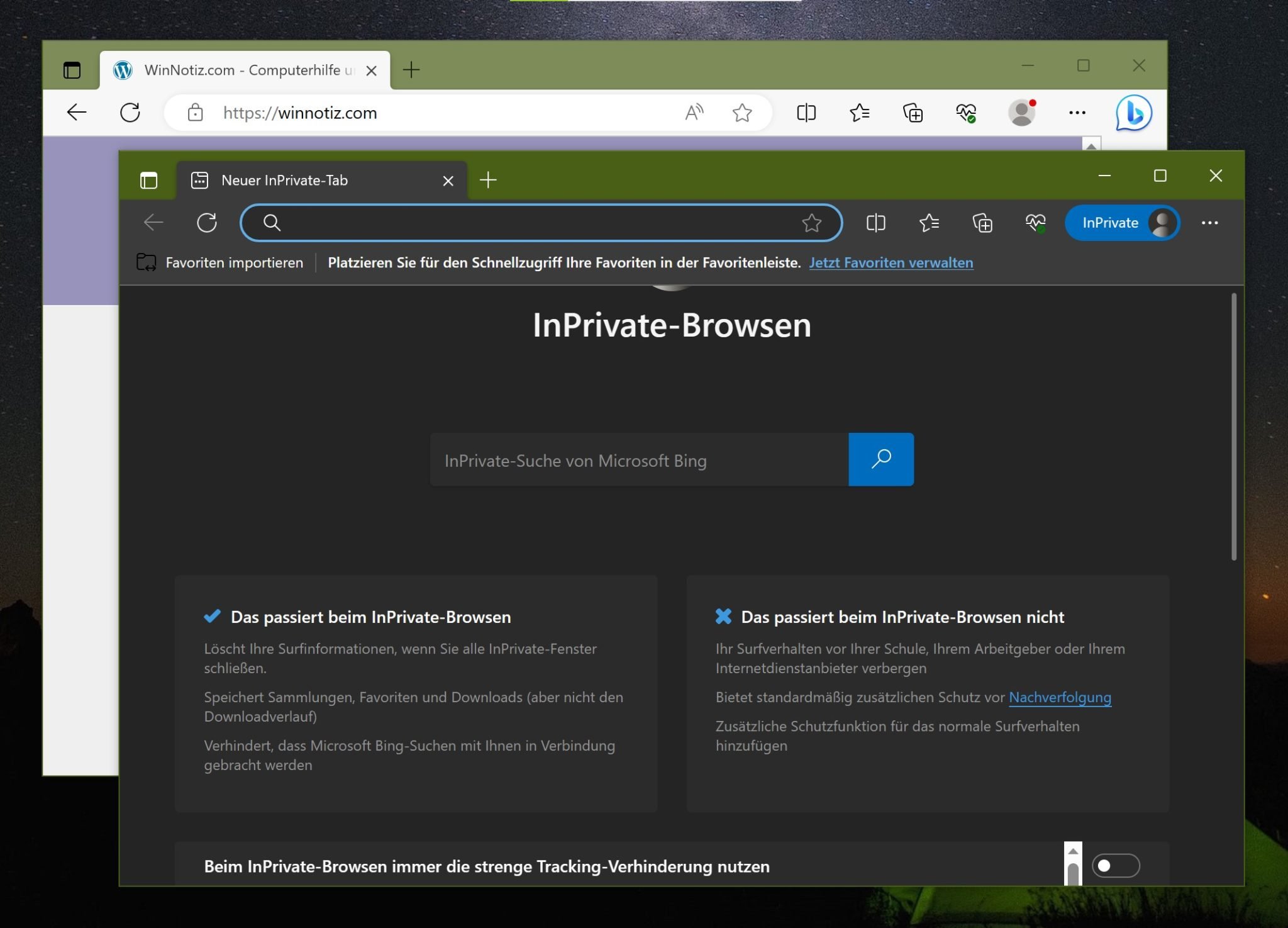 Edge-Browser im privaten Modus starten (InPrivate-Browsen) - WinNotiz.com