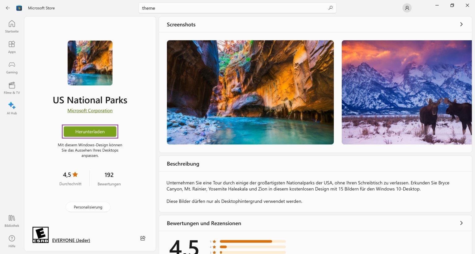 Hintergrundbild ändern - Windows 10 - WinNotiz.com