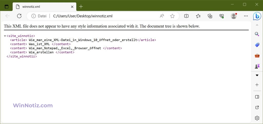 XML-Datei öffnen/erstellen: Windows 10 - WinNotiz.com