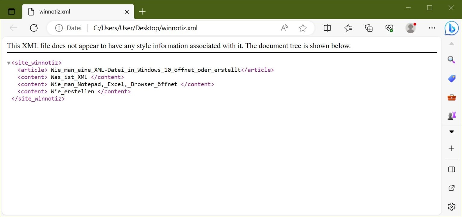 XML-Datei öffnen/erstellen: Windows 10 - WinNotiz.com
