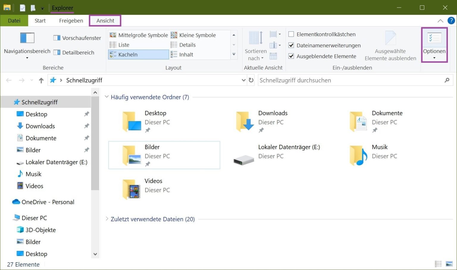 Ordner nicht im neuen Fenster öffnen: Windows 10 - WinNotiz.com