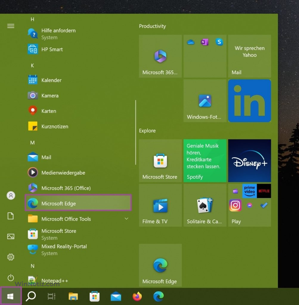 Task-Manager öffnen: Microsoft Edge - WinNotiz.com