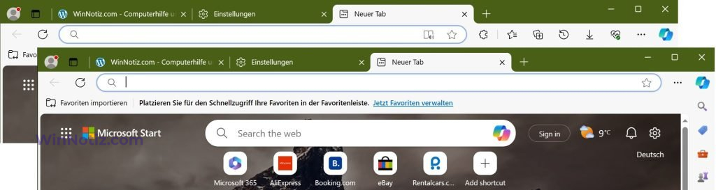 Microsoft Edge: Symbolleiste anpassen - WinNotiz.com