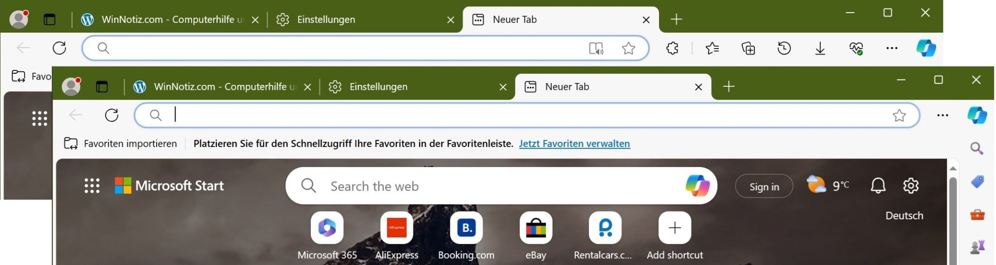 Microsoft Edge: Symbolleiste anpassen - WinNotiz.com