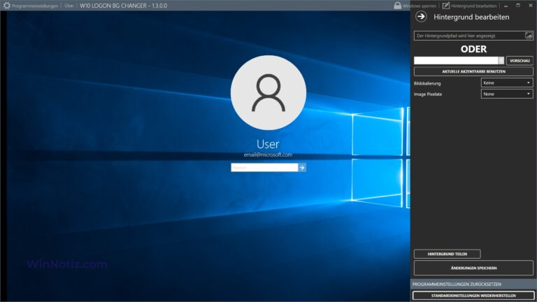 Hintergrund für den Sperrbildschirm ändern: Windows 10 - WinNotiz.com