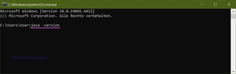 Java-Version herausfinden : Windows 10/11 - WinNotiz.com