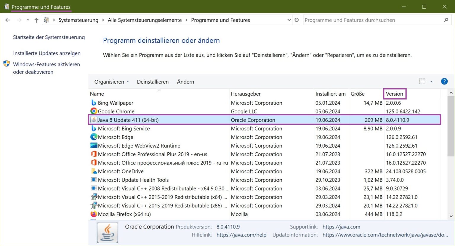 Java-Version herausfinden : Windows 10/11 - WinNotiz.com