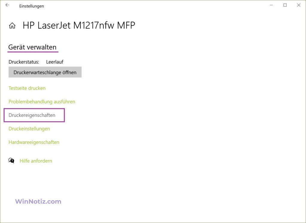 Wie man IP-Adresse eines Druckers herausfindet - WinNotiz.com