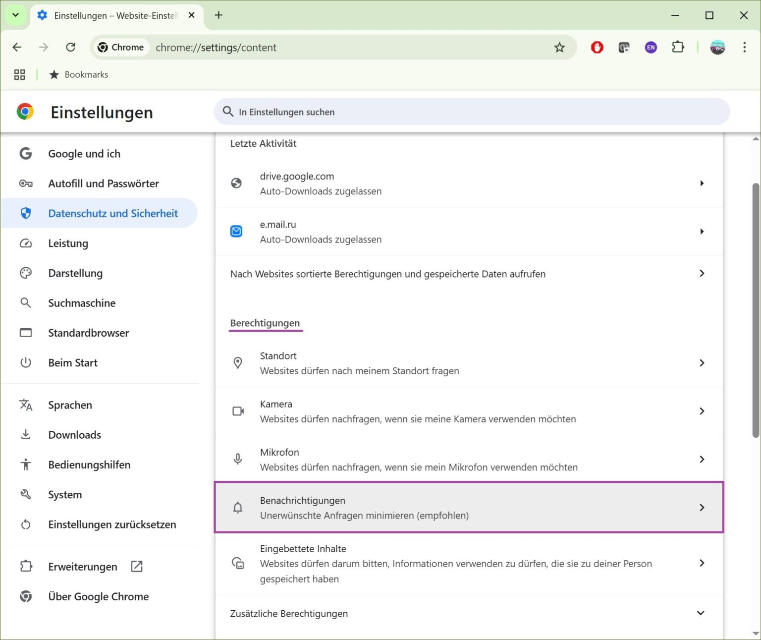 Benachrichtigungen im Google Chrome-Browser deaktivieren - WinNotiz.com