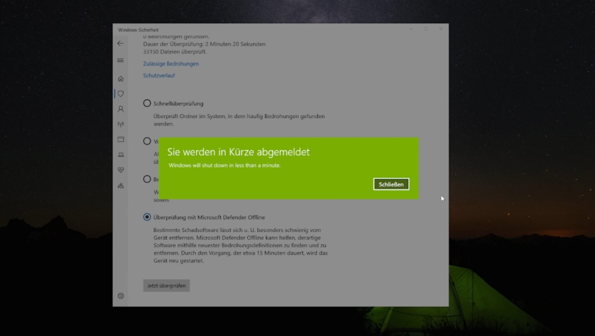 Windows Defender Offline unter Windows 10 ausführen - WinNotiz.com